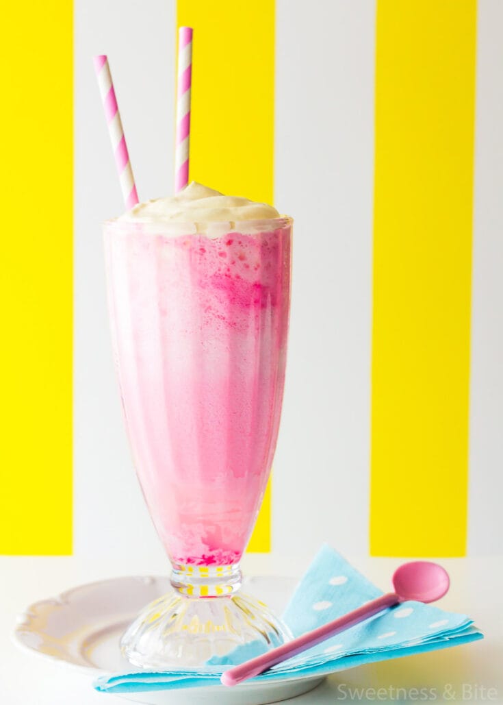 Pink Panther {Raspberry Lemonade Ice Cream Float} - Sweetness and Bite