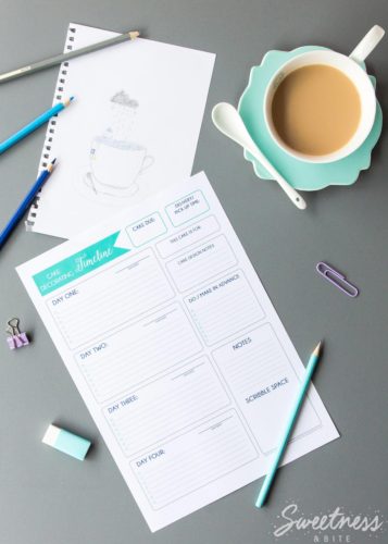 Cake Decorating Timeline - Free Printable Planner! - Sweetness and Bite
