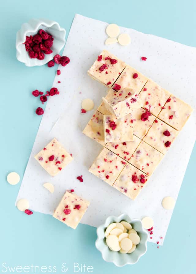 White Chocolate and Raspberry Fudge Slice - Sweetness and Bite