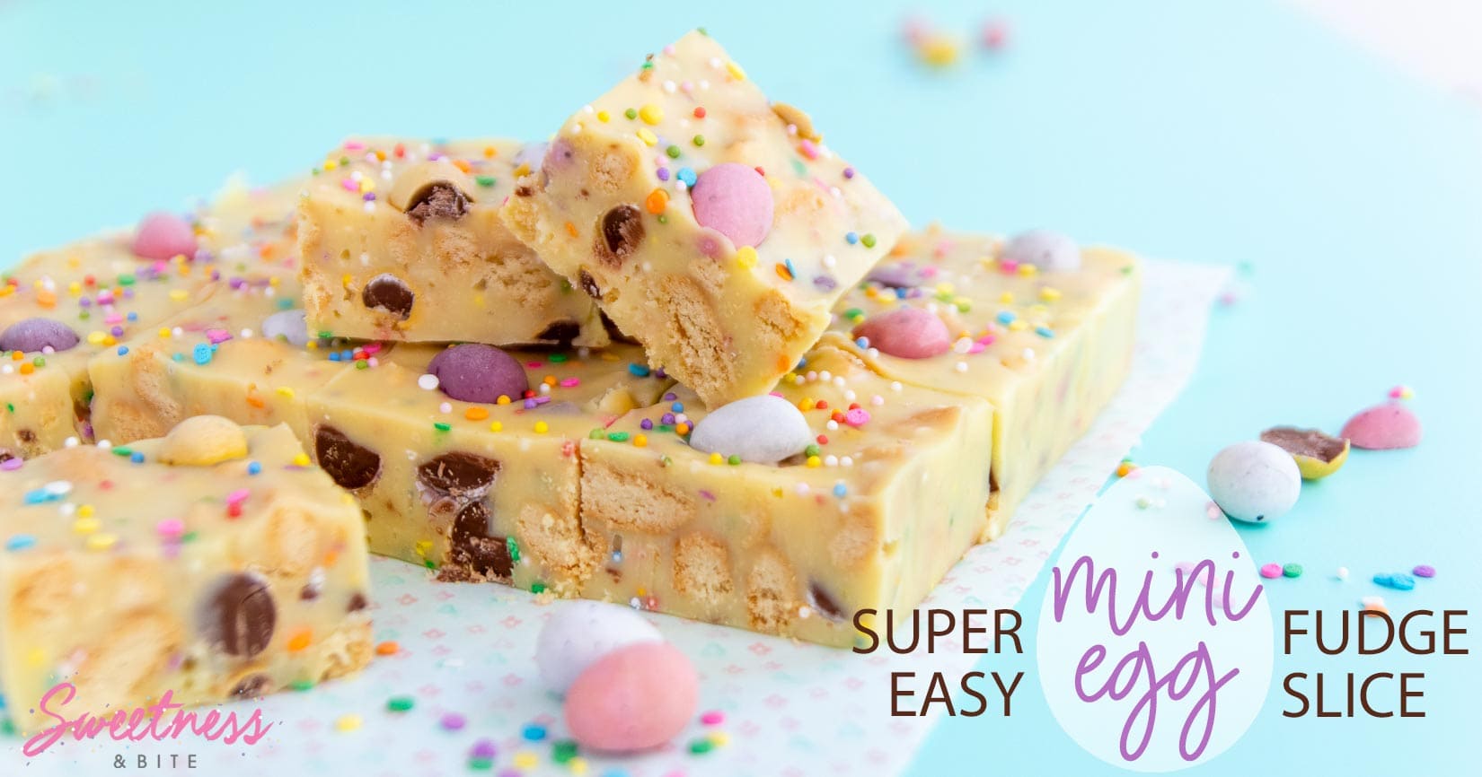 Mini Egg Fudge Slice - Easy Easter recipe! - Sweetness and Bite