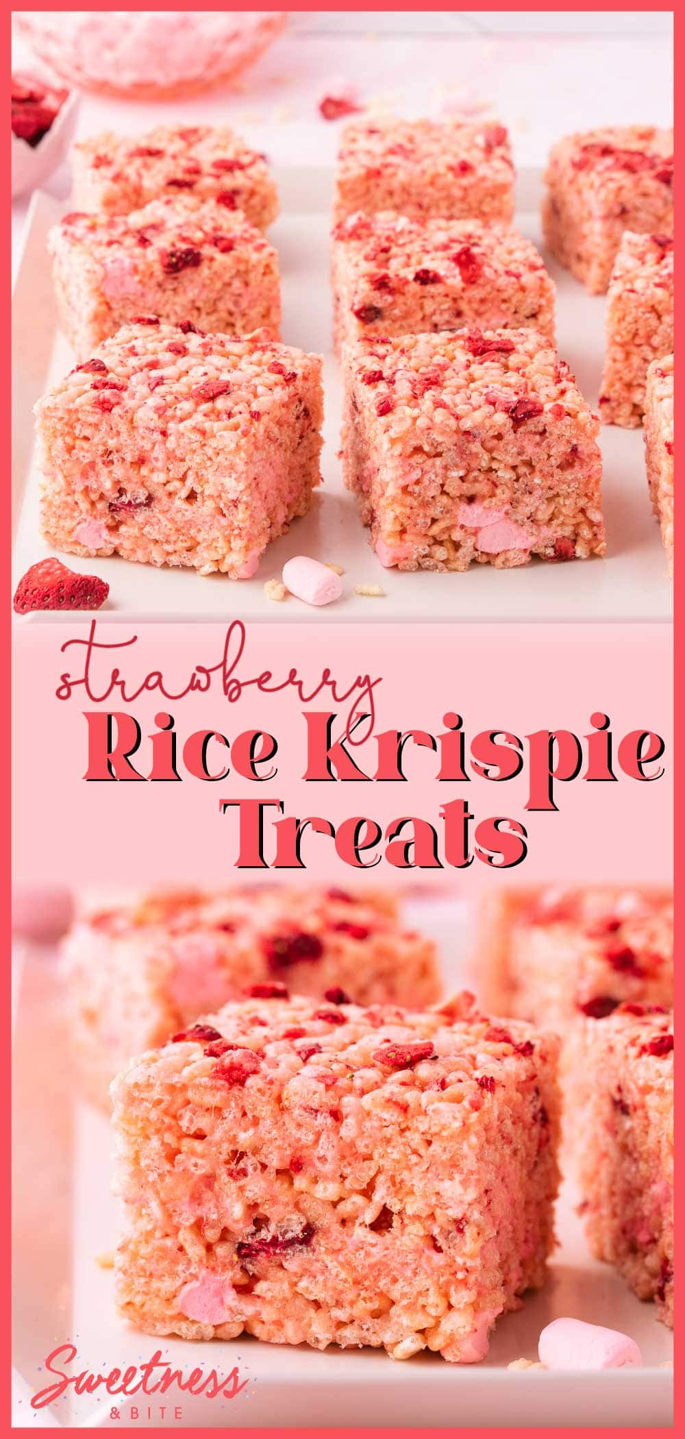 Strawberry Rice Krispie Treats 🍓 - Sweetness and Bite