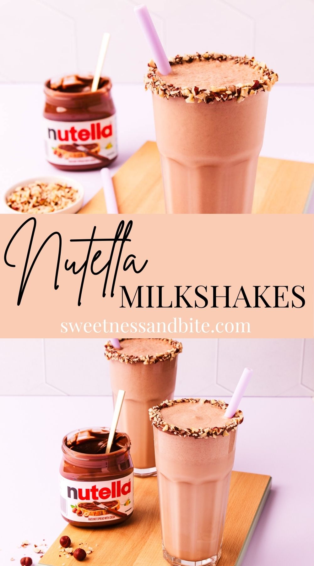 Nutella Milkshakes - Easy recipe, 3 ingredients! - Sweetness and Bite