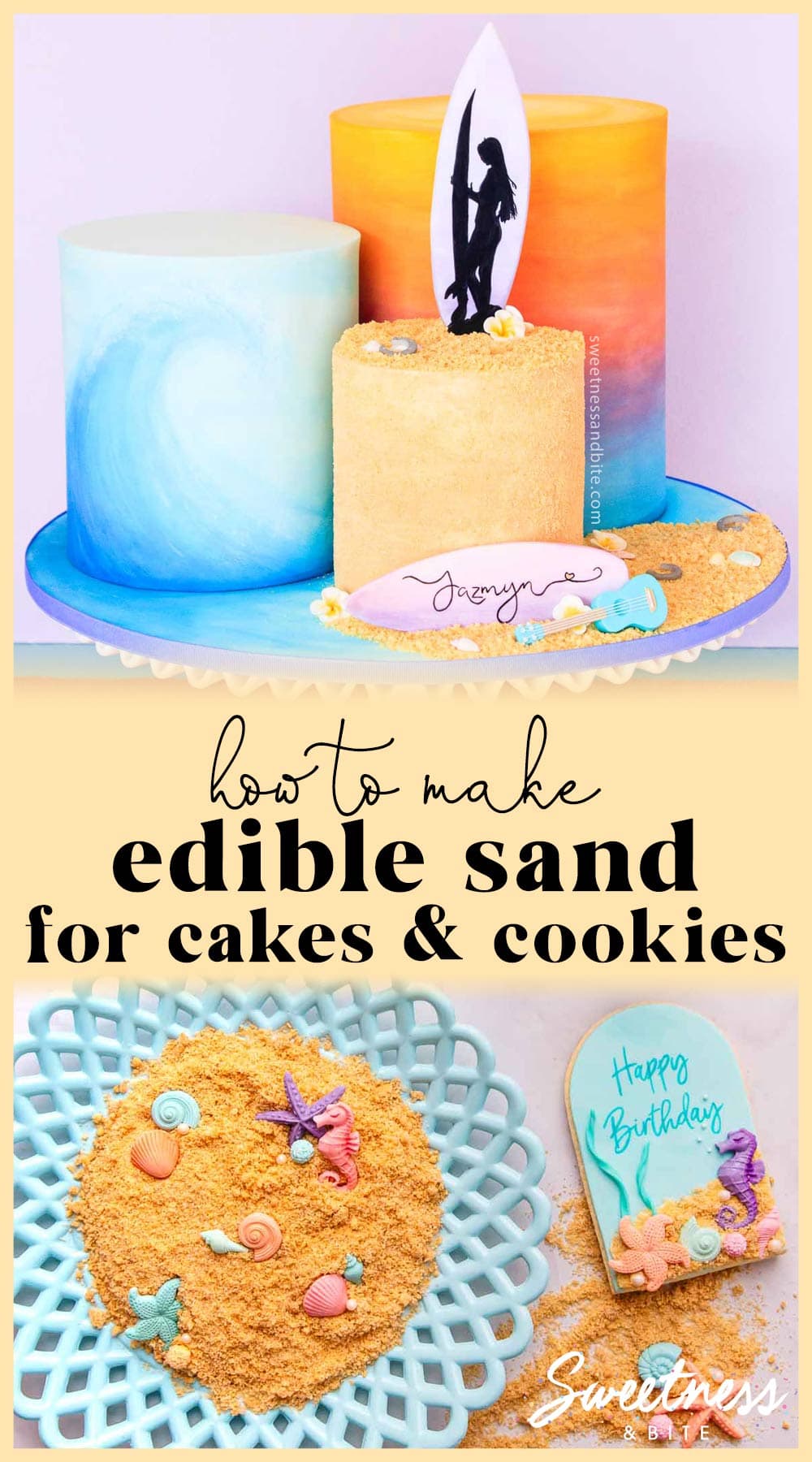 How to Make Edible Sand for Cakes and Cookies - Easy Recipe - Sweetness ...
