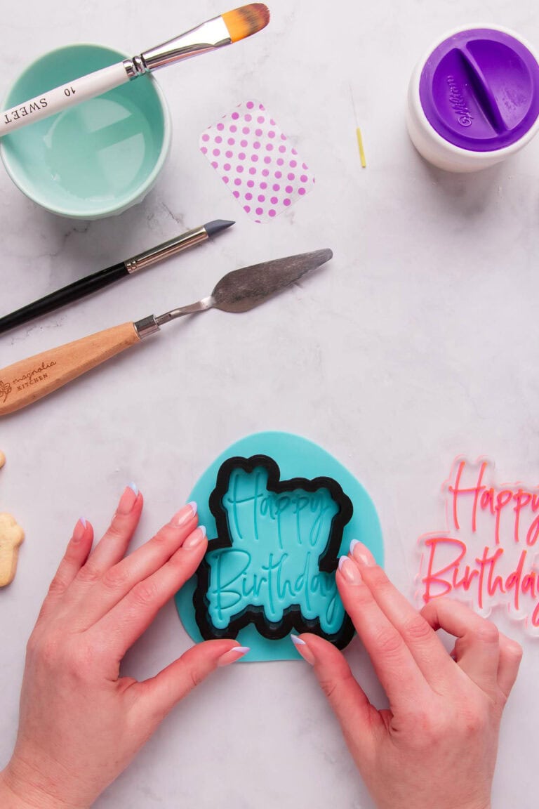 How to Make Stamped Fondant Cookies With Fondant Stamps - Sweetness and ...