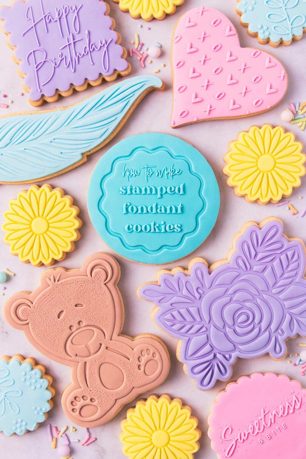 How to Make Stamped Fondant Cookies With Fondant Stamps - Sweetness and ...